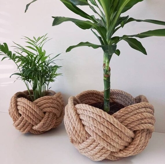 Home Décor jute flower pot flower pot rope basket rope flower pot jute ...