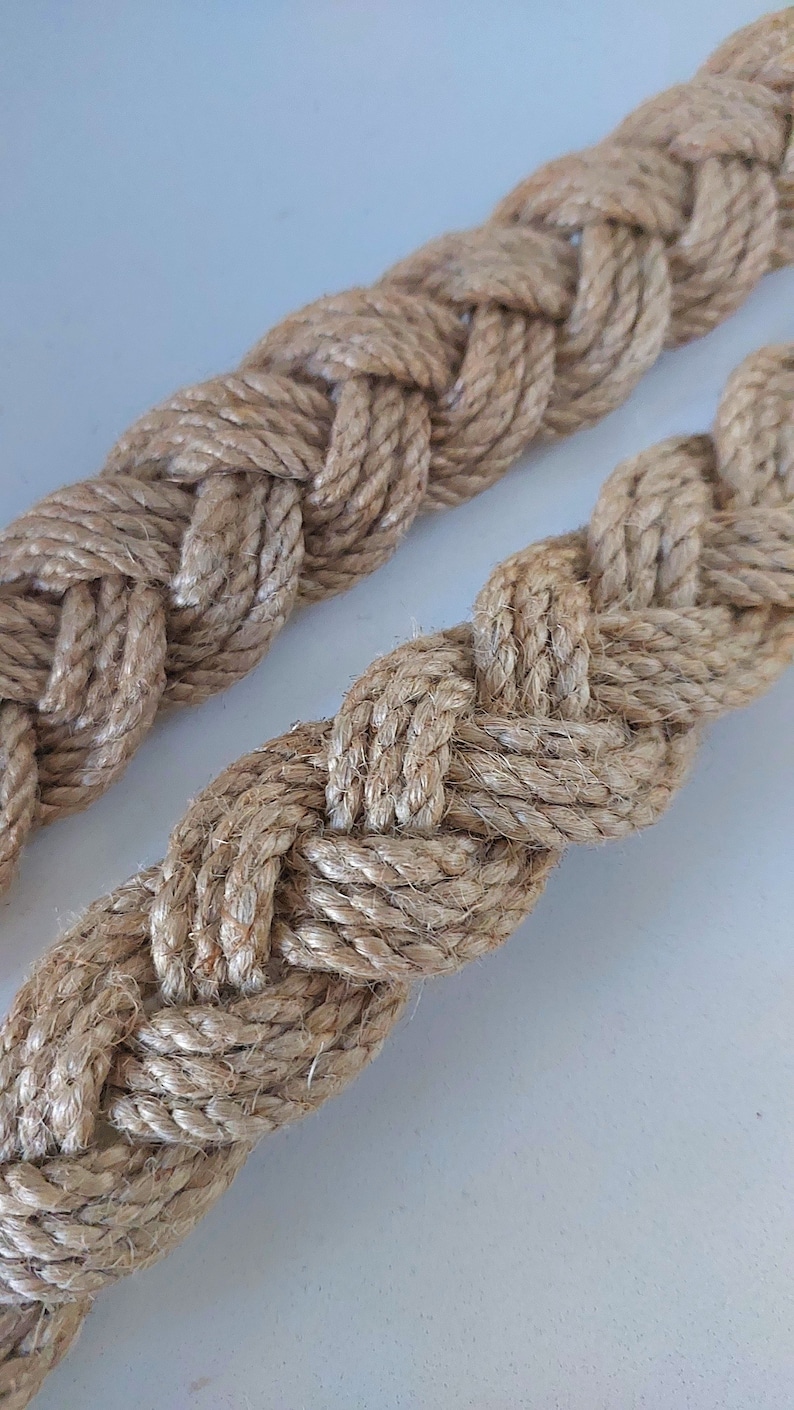2 Pieces Jute Rope Tie Back Set / Three Row Pigtail Curtain Holder - Etsy