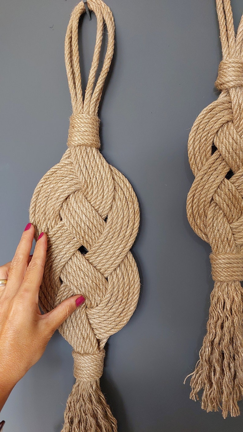 Handmade Jute Rope Wall Hanging Set – Rustic Tassel Decor - Etsy