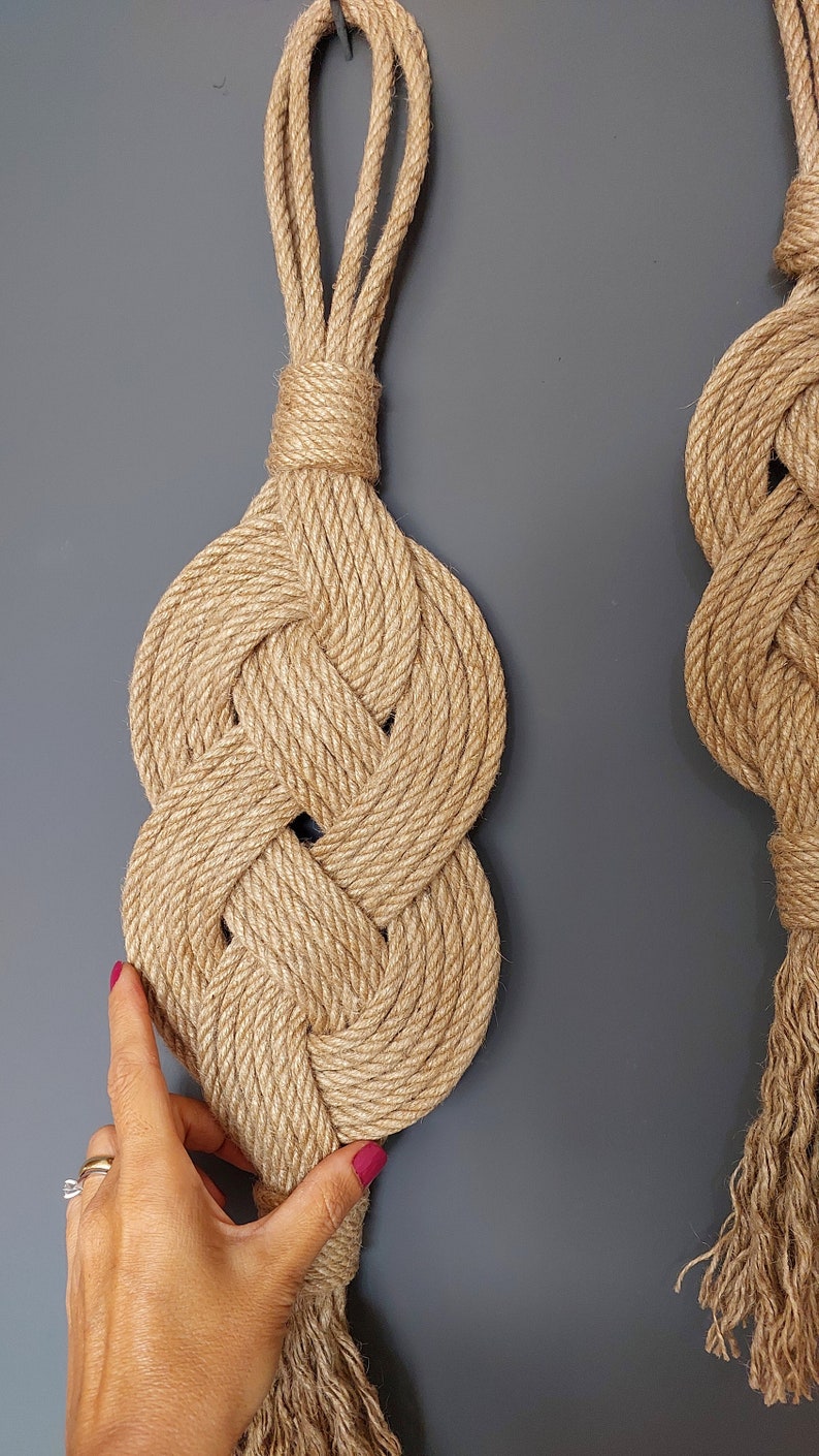 Handmade Jute Rope Wall Hanging Set – Rustic Tassel Decor - Etsy