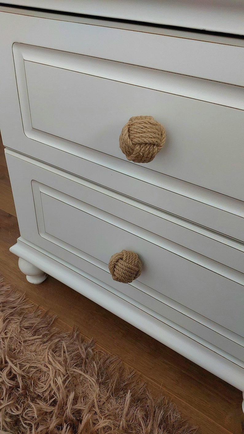 6 Pcs Handmade Nautical Rope Ball Drawer Pulls | Monkey Fist Knobs ...