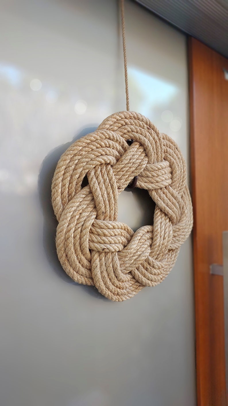 Handmade Jute Door Wreath – Rustic Farmhouse Decor – Natural Rope Wall ...