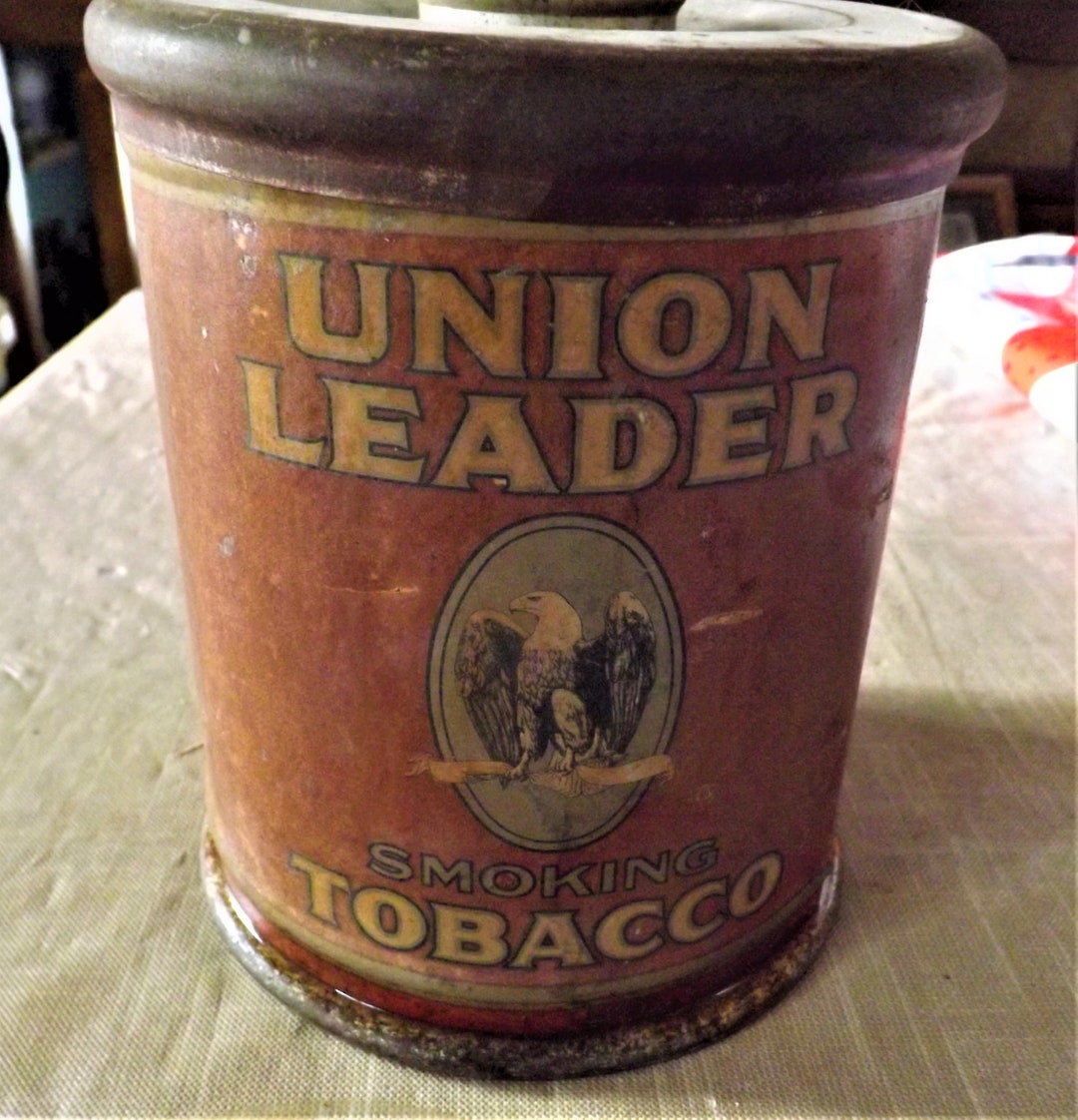 Antique Union Leader Smoking Tobacco Tin Humidor - Etsy