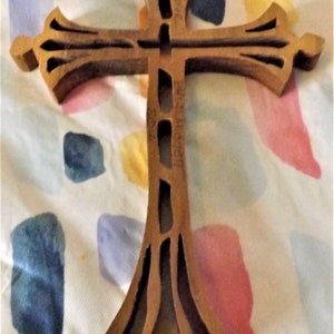 Handmade Wooden Scrollwork Cross Wall Decor - Etsy