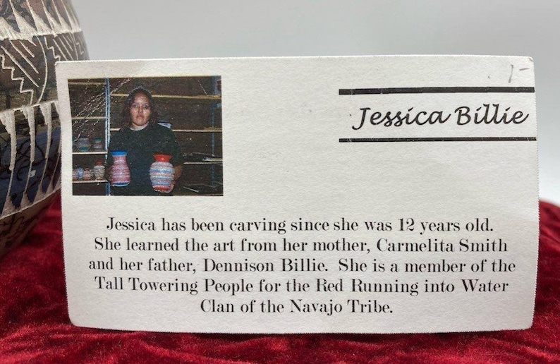 Navajo Horsehair Pottery Artist Signed Jessica Billie - Etsy