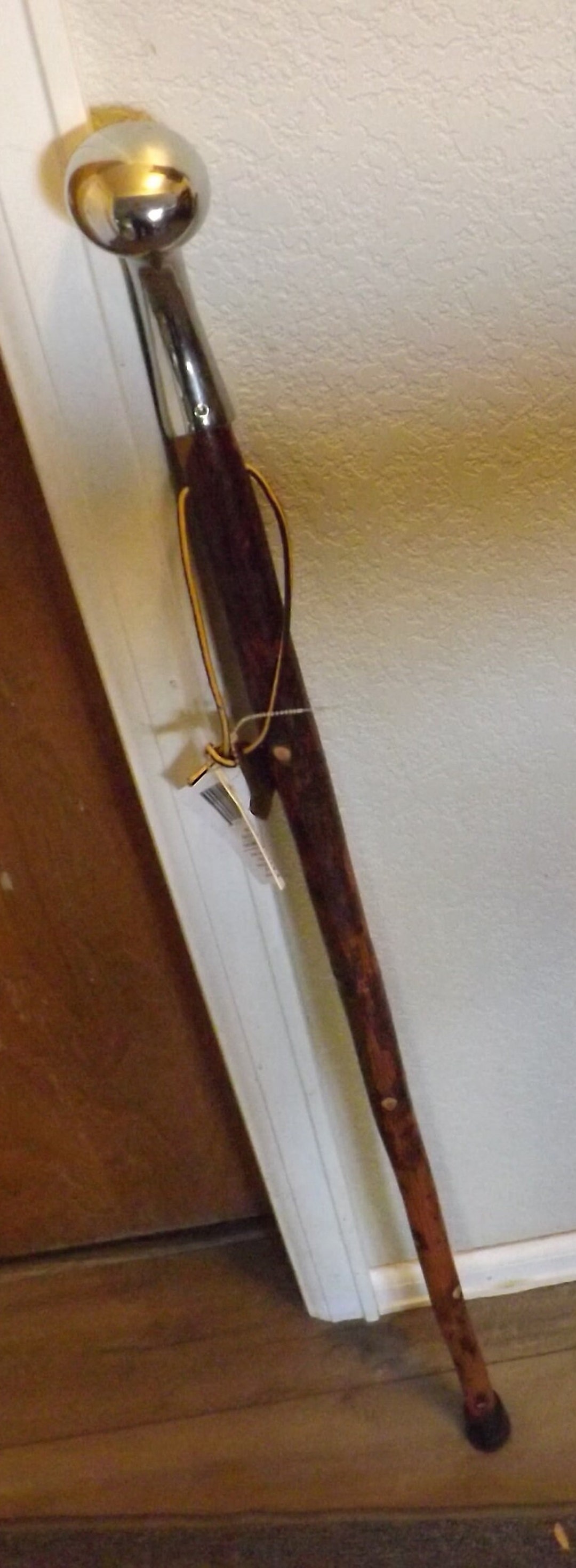 Gorgeous Handcrafted Hickory Walking Stick/cane W/silver Hames Knob ...