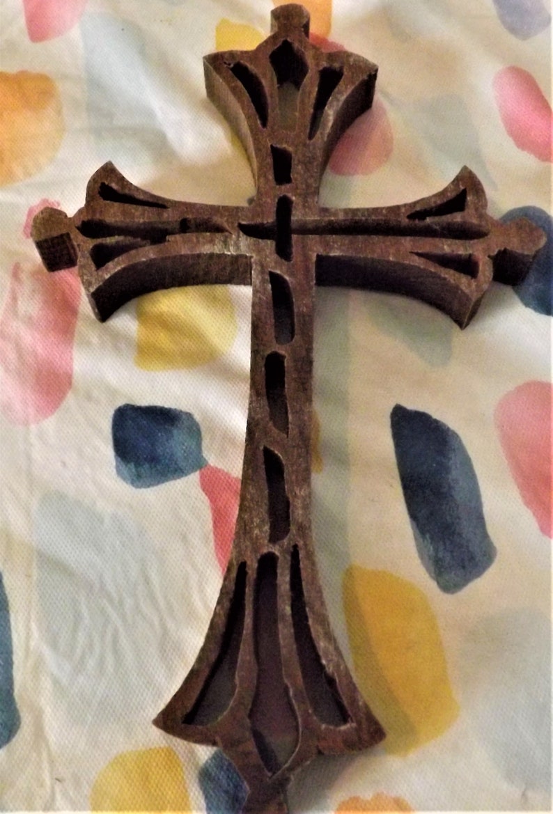 Handmade Wooden Scrollwork Cross Wall Decor - Etsy
