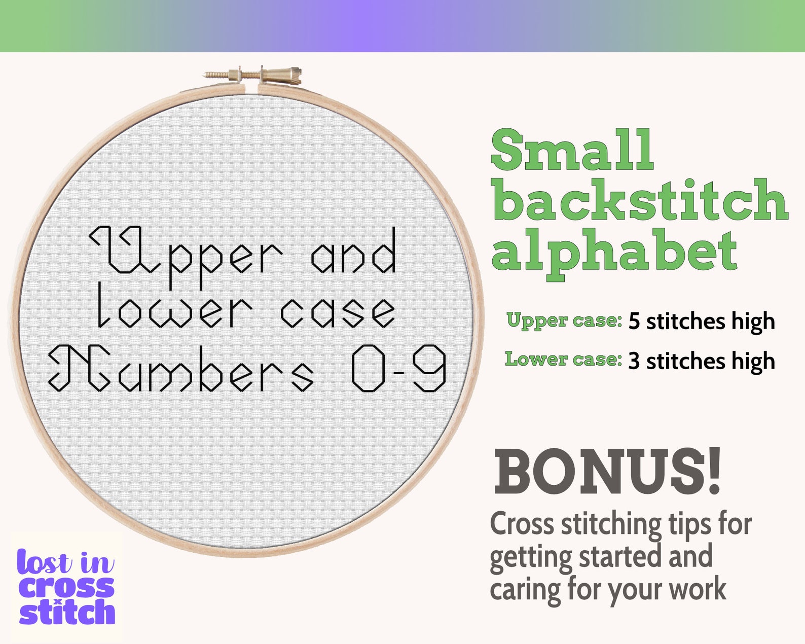 Small Backstitch Alphabet Cross Stitch PDF Pattern Instant Download ...