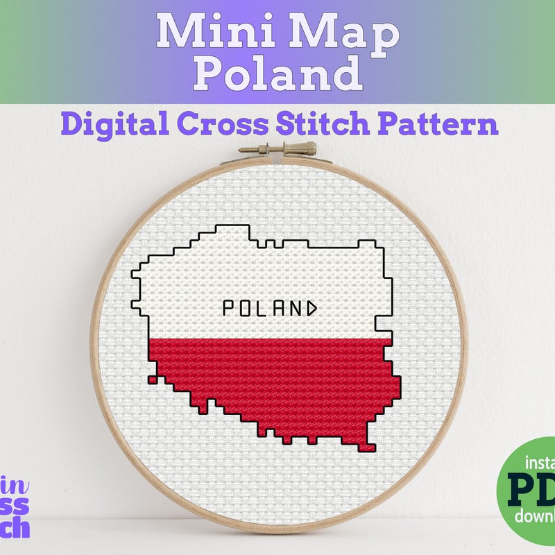 Poland on Map of Europe - Etsy