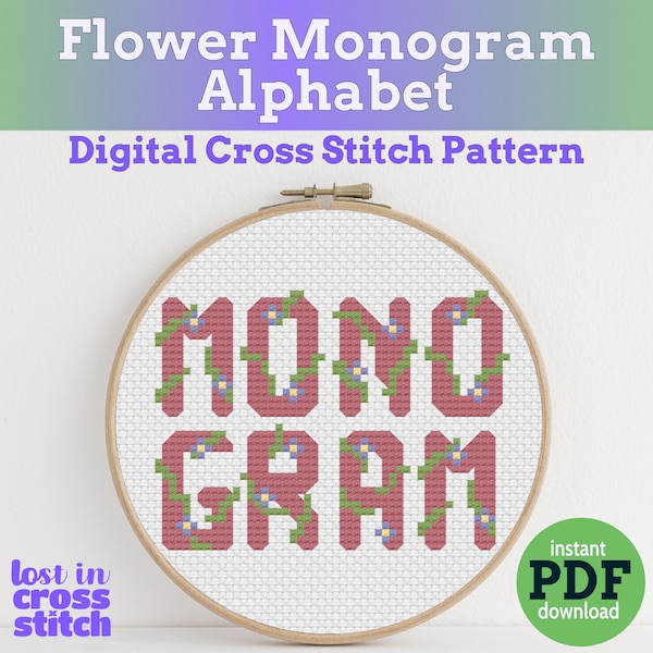 Cross Stitch Large Monogram Alphabet - Etsy