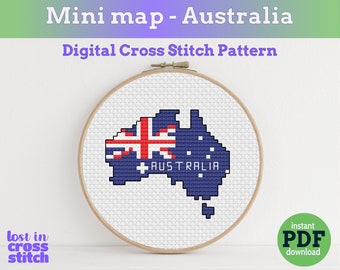 Australia Flag Cross Stitch Pattern - Etsy