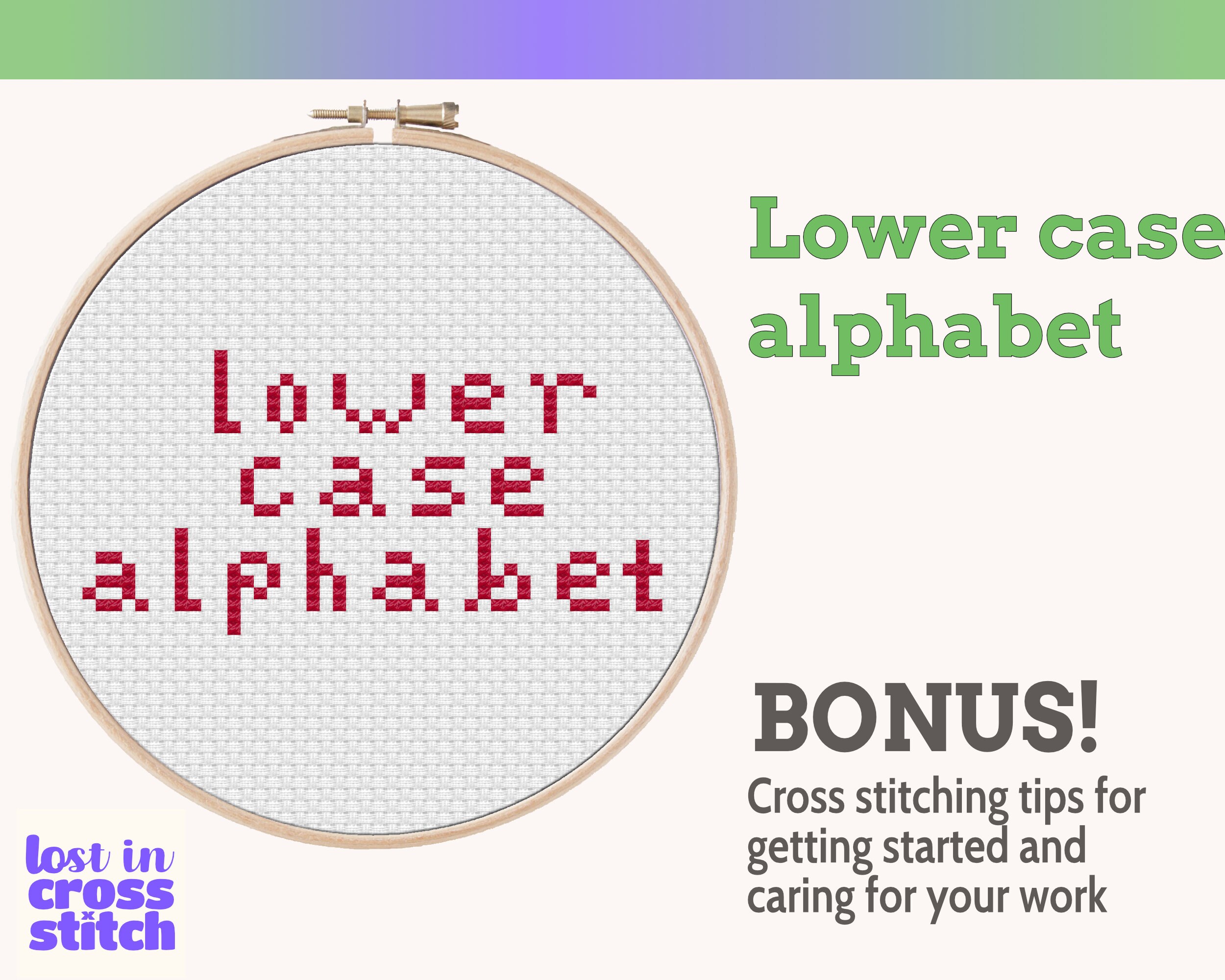 Simple Lower Case Alphabet Cross Stitch PDF Pattern | Instant Download ...