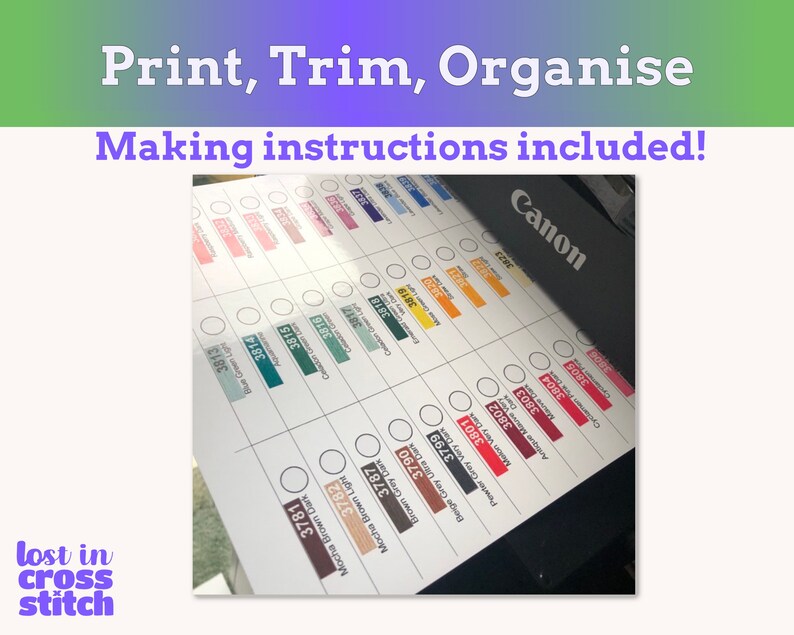 DMC Floss Organizer Thread Card for Cross Stitchers and Embroiderers ...