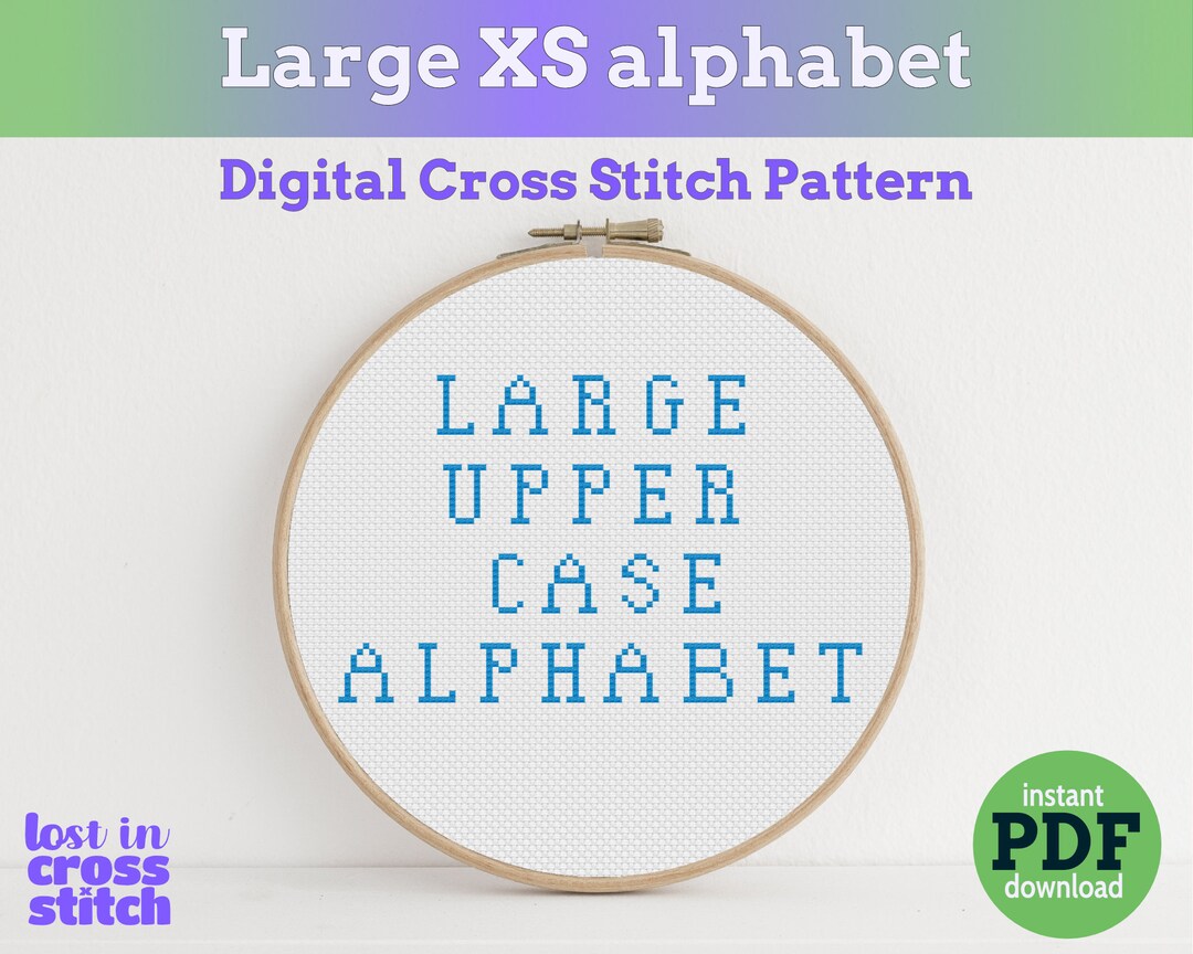 Large Caps Alphabet Cross Stitch PDF Pattern | Instant Download | Small ...