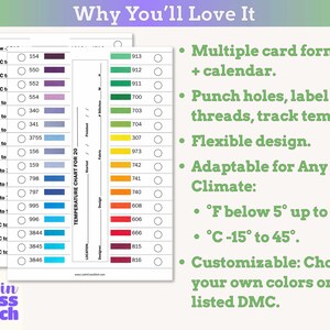 Temperature Project Organizer Card 32 Color Range Fahrenheit and ...