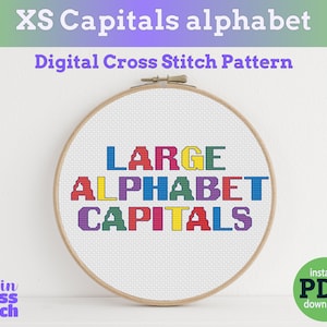 Large Colourful Block Alphabet Cross Stitch PDF Pattern | Instant ...