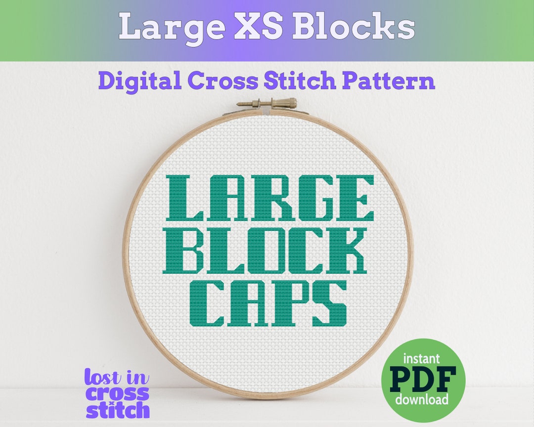Large Block Capitals Alphabet Cross Stitch PDF Pattern | Instant ...