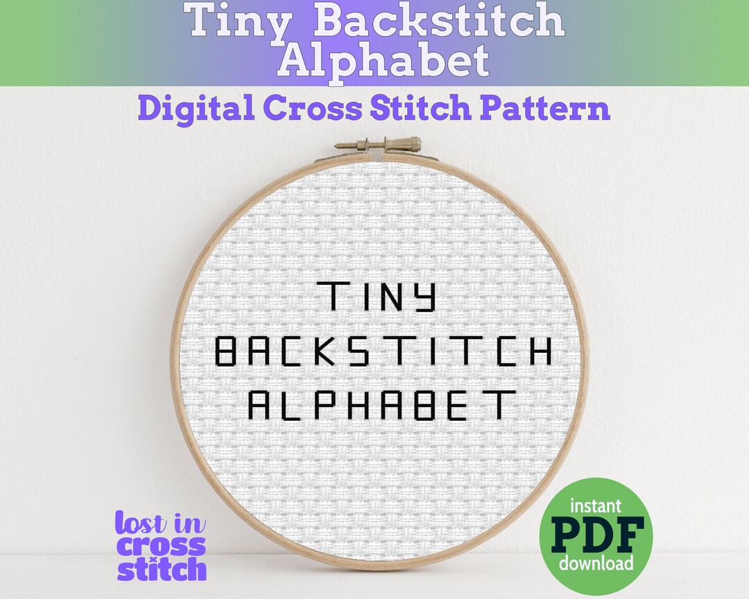 Tiny Backstitch Alphabet 2 Stitches High Cross Stitch PDF Pattern ...