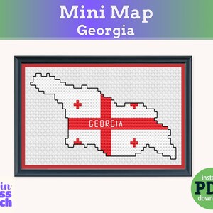 Tiny Little Georgia Flag Map | Digital Cross Stitch Pattern | PDF ...
