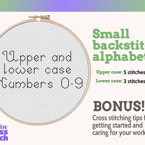 Small Backstitch Alphabet Cross Stitch PDF Pattern Instant ...