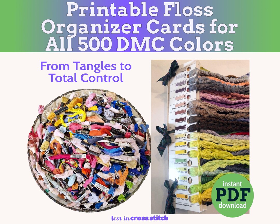 DMC Floss Organizer Thread Card for Cross Stitchers and Embroiderers ...