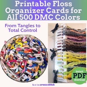 DMC Floss Organizer Thread Card for Cross Stitchers and Embroiderers ...