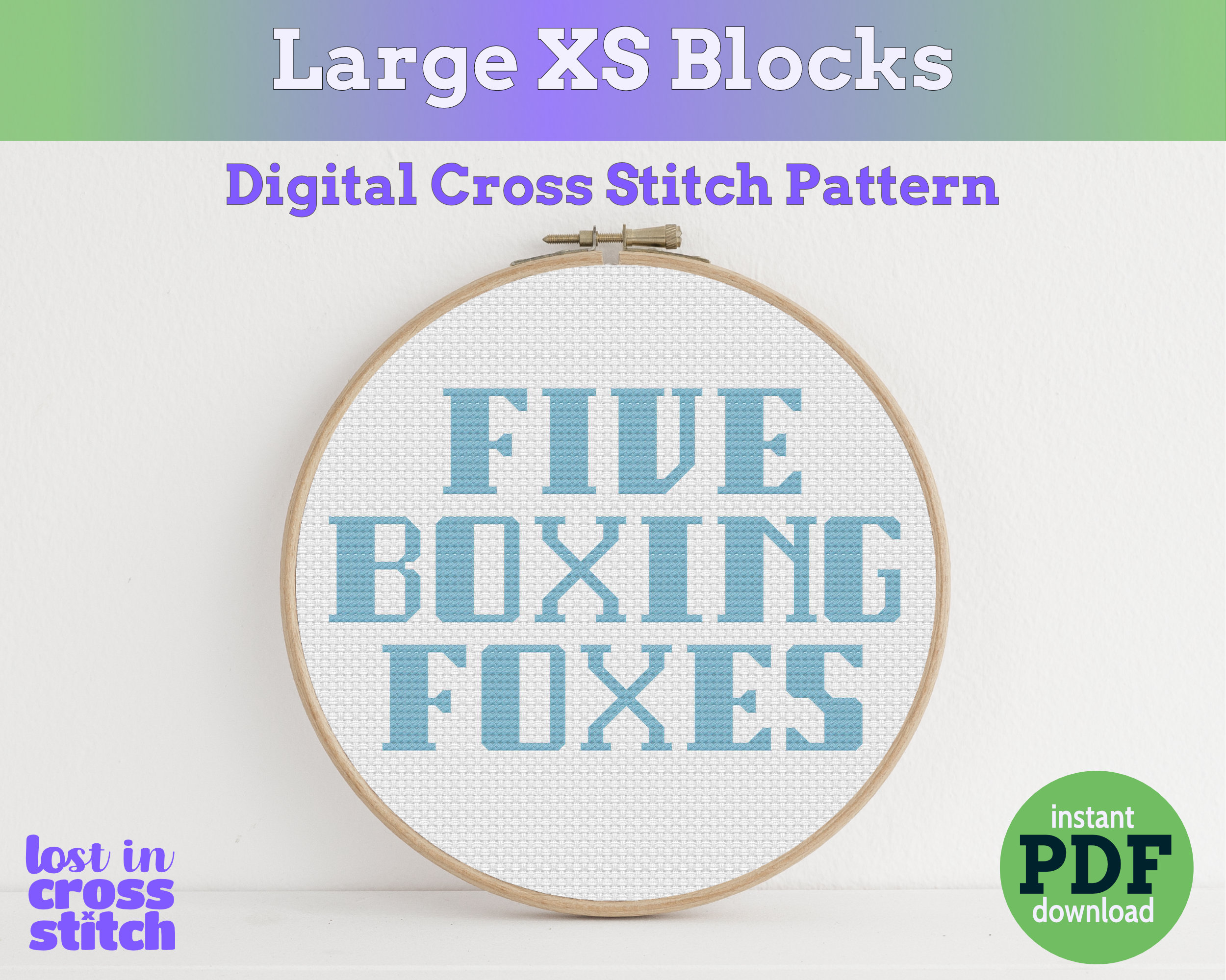Large Block Capitals Alphabet Cross Stitch PDF Pattern Instant Download ...