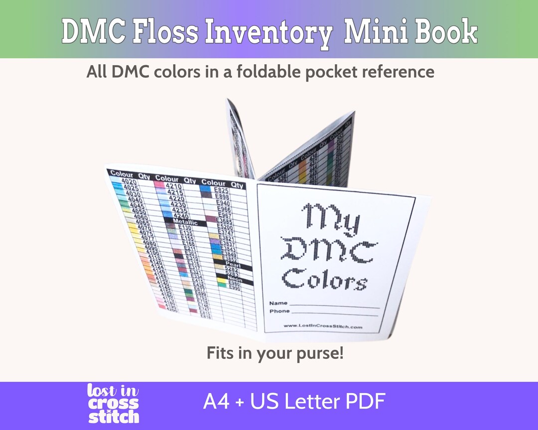 DMC Floss Inventory Tracker Mini Book for Cross Stitchers to Organize ...