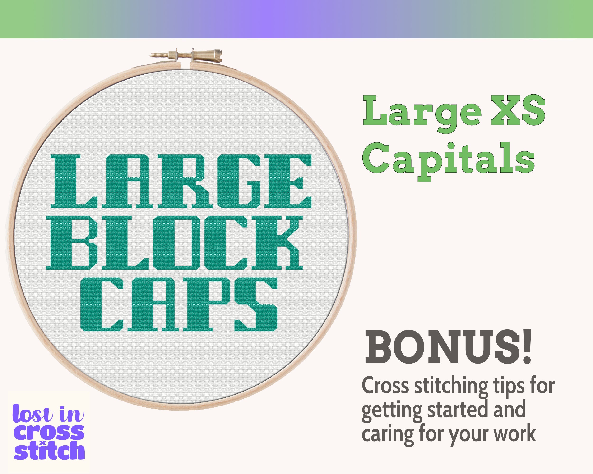 Large Block Capitals Alphabet Cross Stitch PDF Pattern Instant Download ...