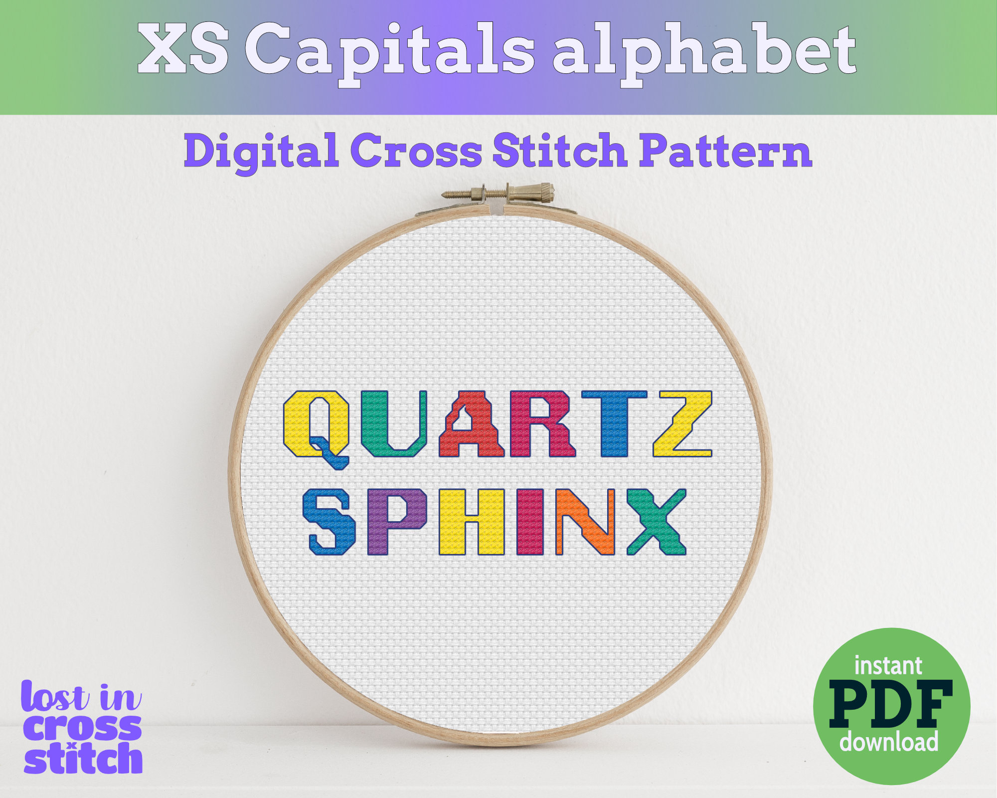 Large Colourful Block Alphabet Cross Stitch PDF Pattern Instant ...