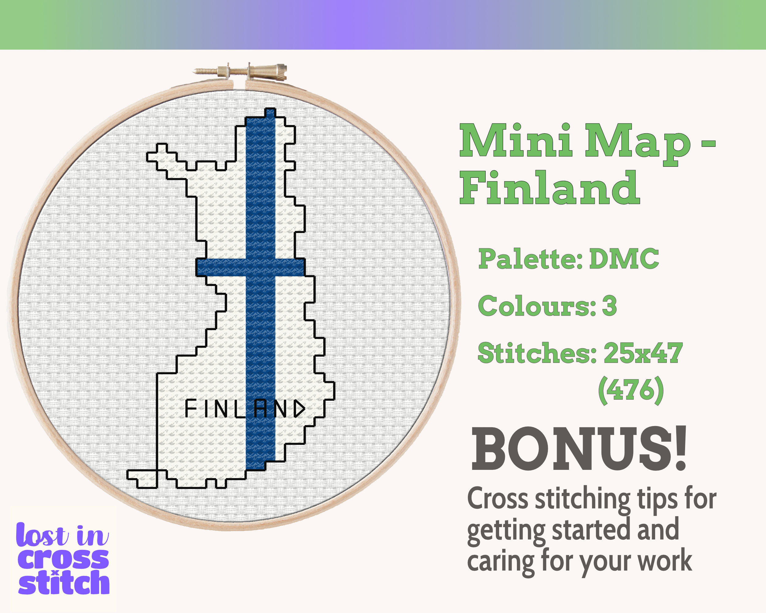 Tiny Little Finland Flag Map Digital Cross Stitch Pattern - Etsy