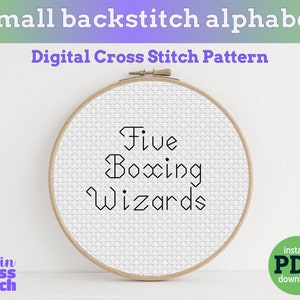 Small Backstitch Alphabet Cross Stitch PDF Pattern Instant Download ...