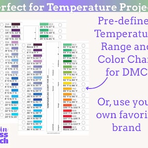 Temperature Project Organizer Card 32 Color Range Fahrenheit and ...