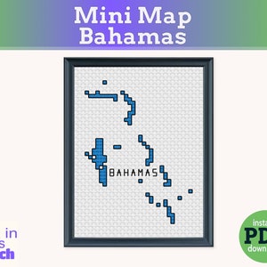 Bahamas Cross Stitch Flag Pattern, Mini Flag Map, Pattern Keeper ...