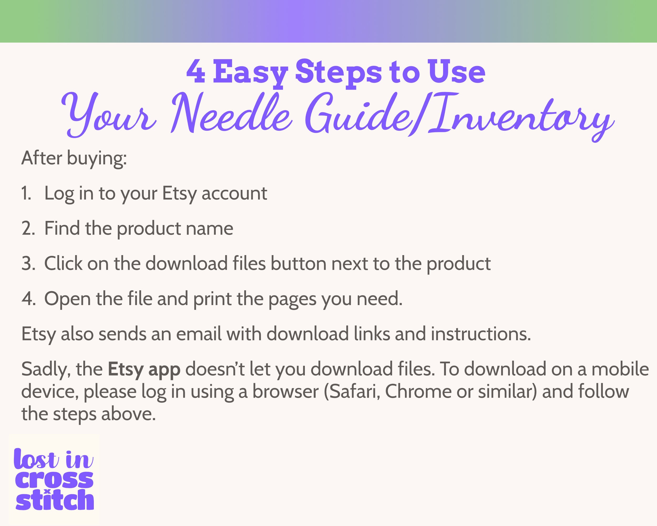 Cross Stitch Needle Chart for Tapestry Cross Stitch With A Needle ...