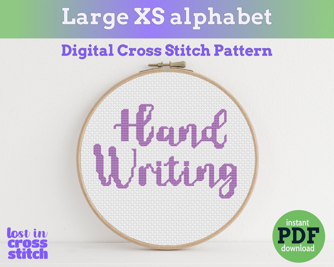 Handwriting Alphabet Cross Stitch PDF Pattern | Instant Download ...
