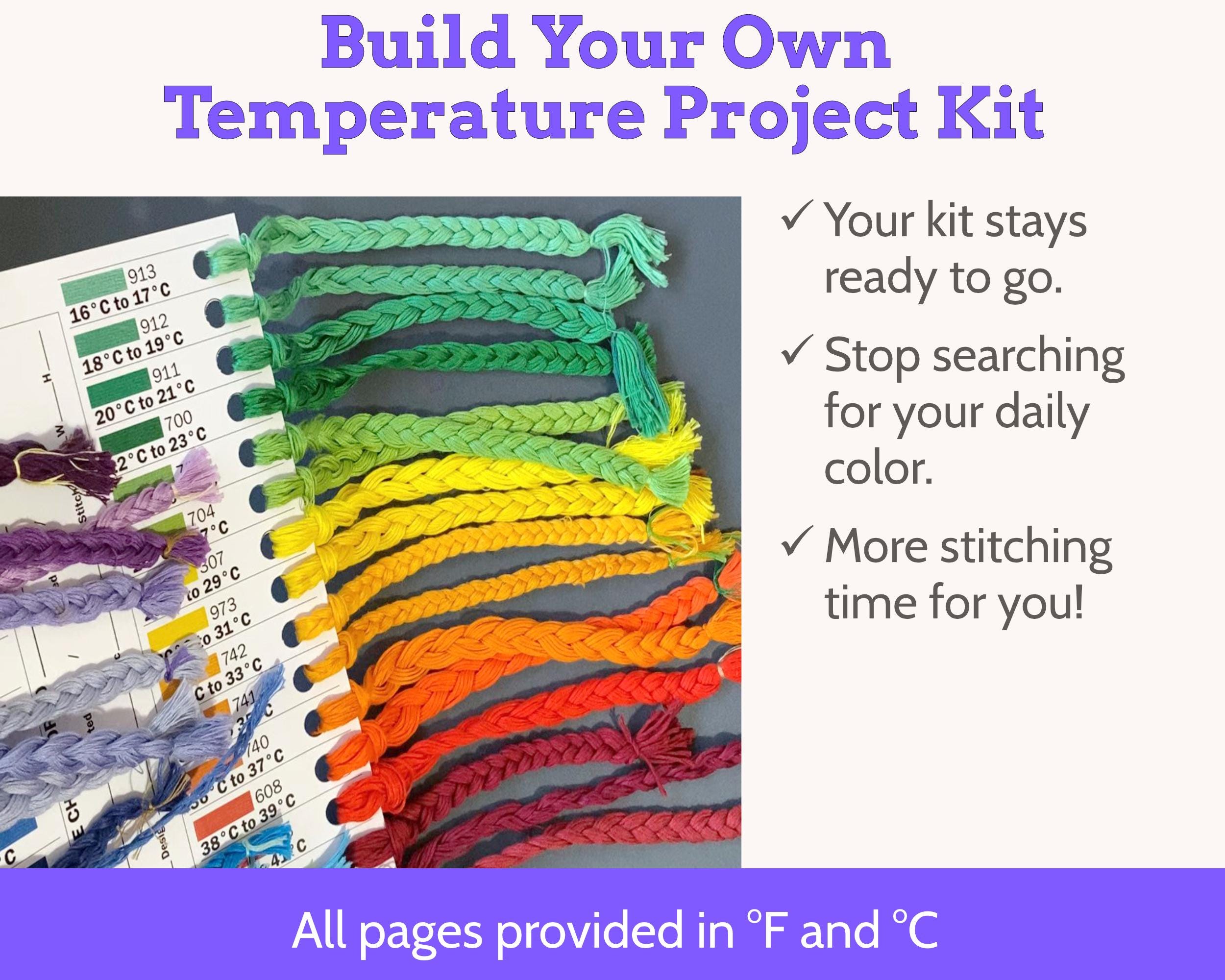 Cross Stitch Temperature Project DMC Floss Organizer Cards | Printable ...