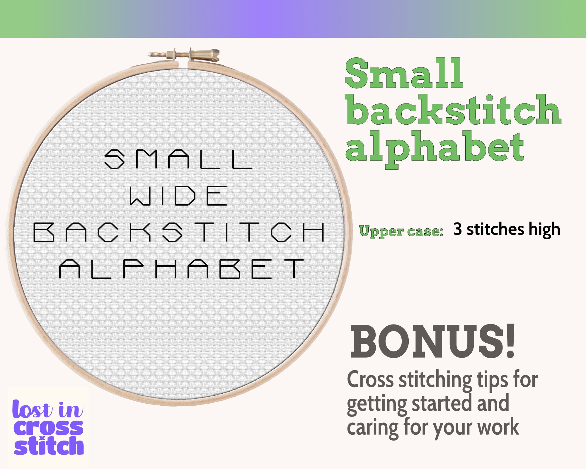 Wide Back Stitch Alphabet Cross Stitch PDF Pattern Instant Download ...