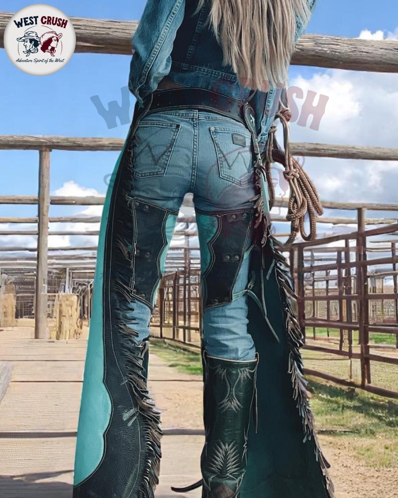 Women’s Western Cowgirl Suede Leather Chaps || Women Riding Leather ...