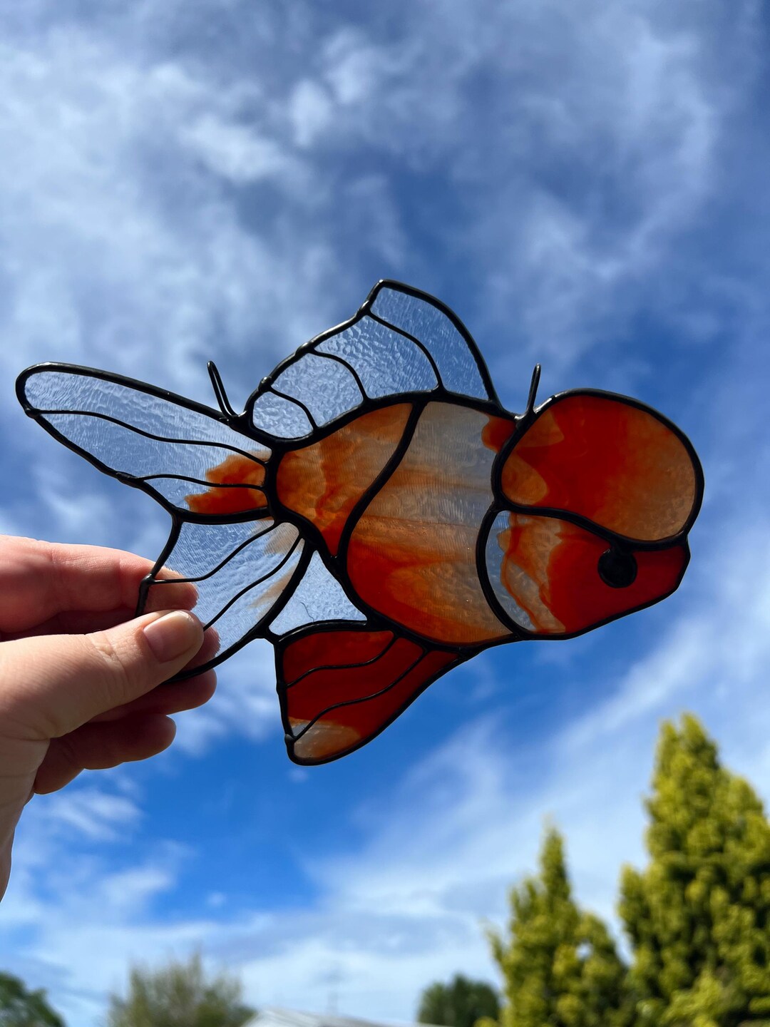 Stained Glass Suncatcher Oranda Goldfish - Etsy