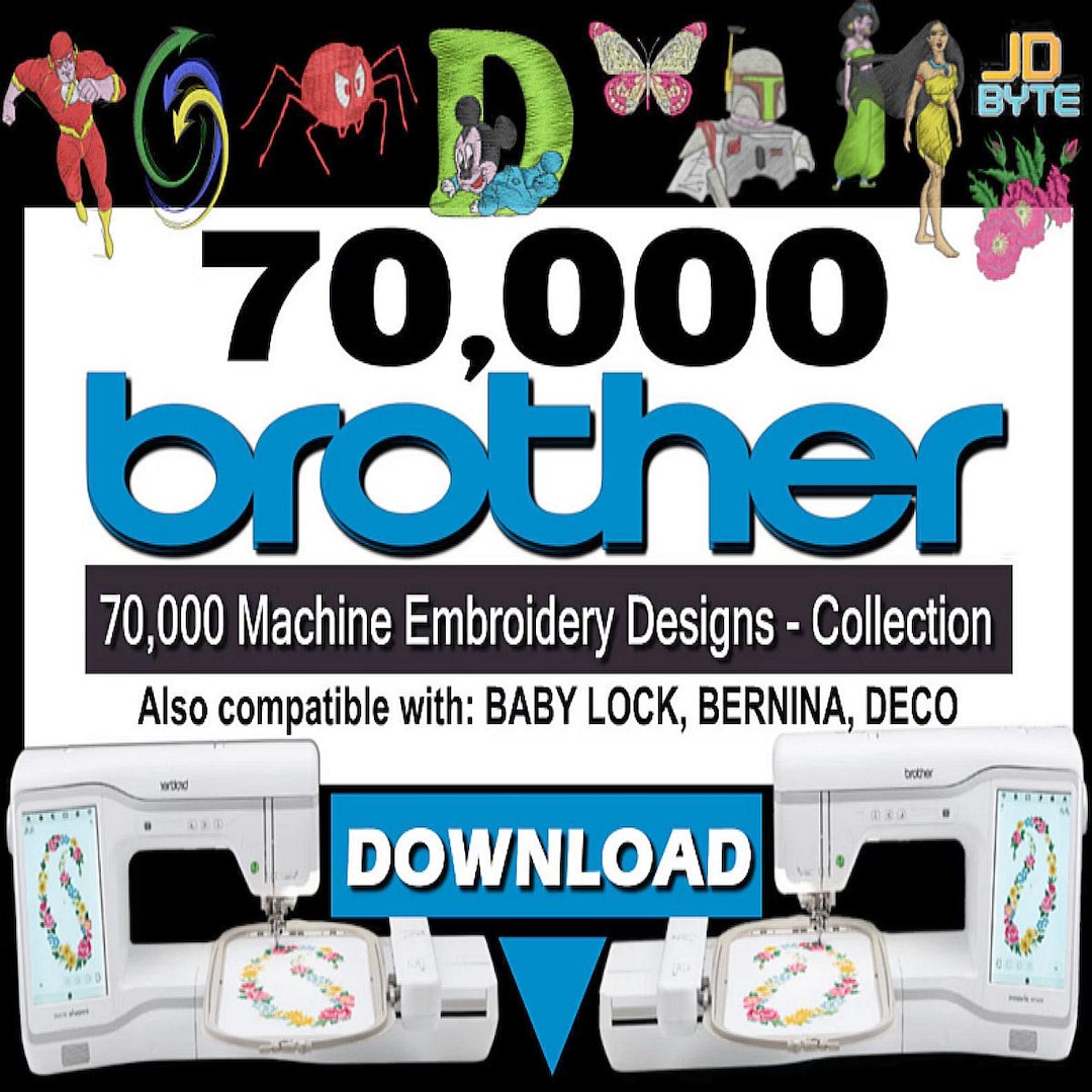 Collection de motifs de broderie 70 000 au format PES pour Brother ...