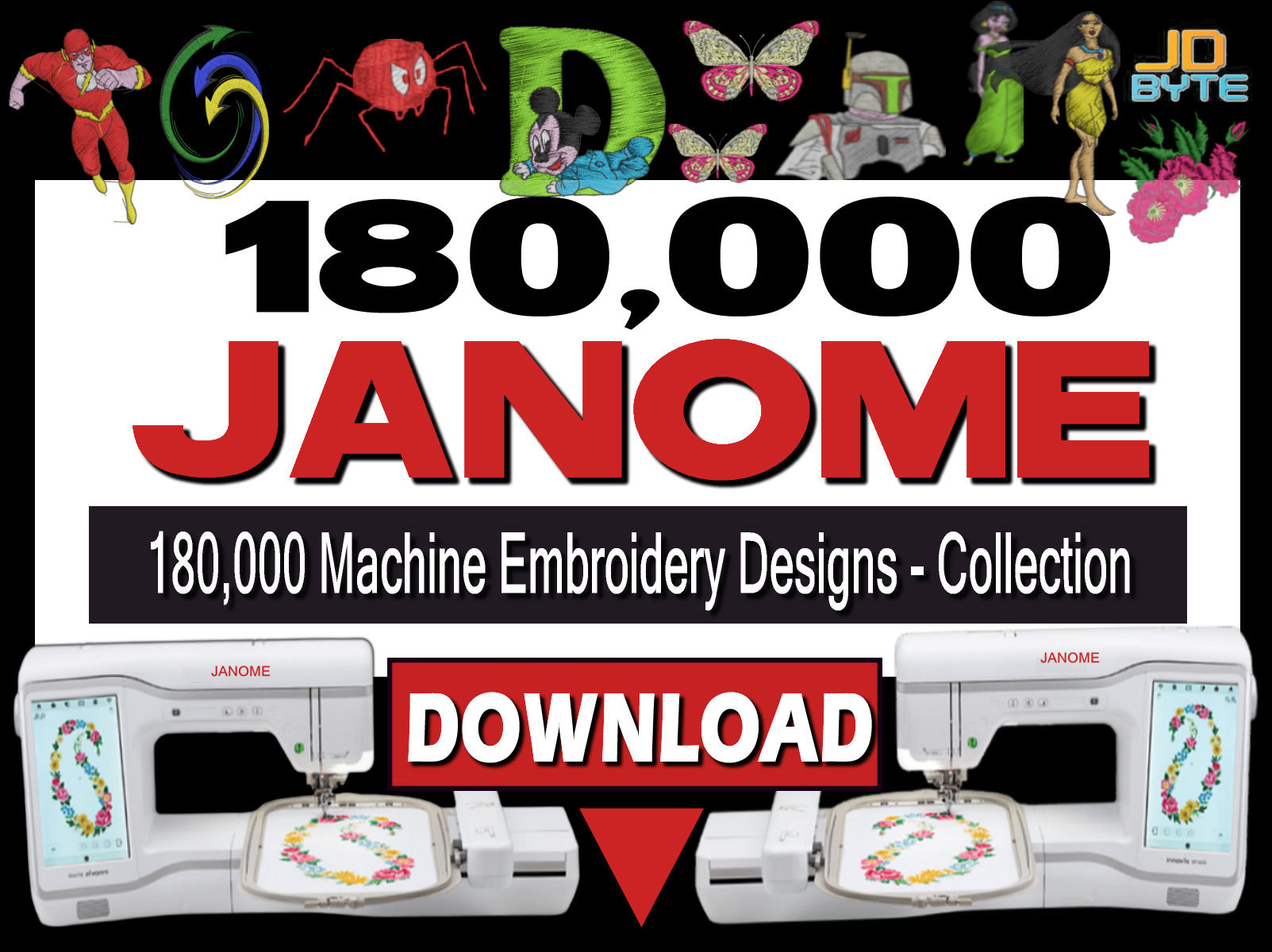Embroidery Design Pattern Collection 180,000 DESIGNS in JEF Format for ...