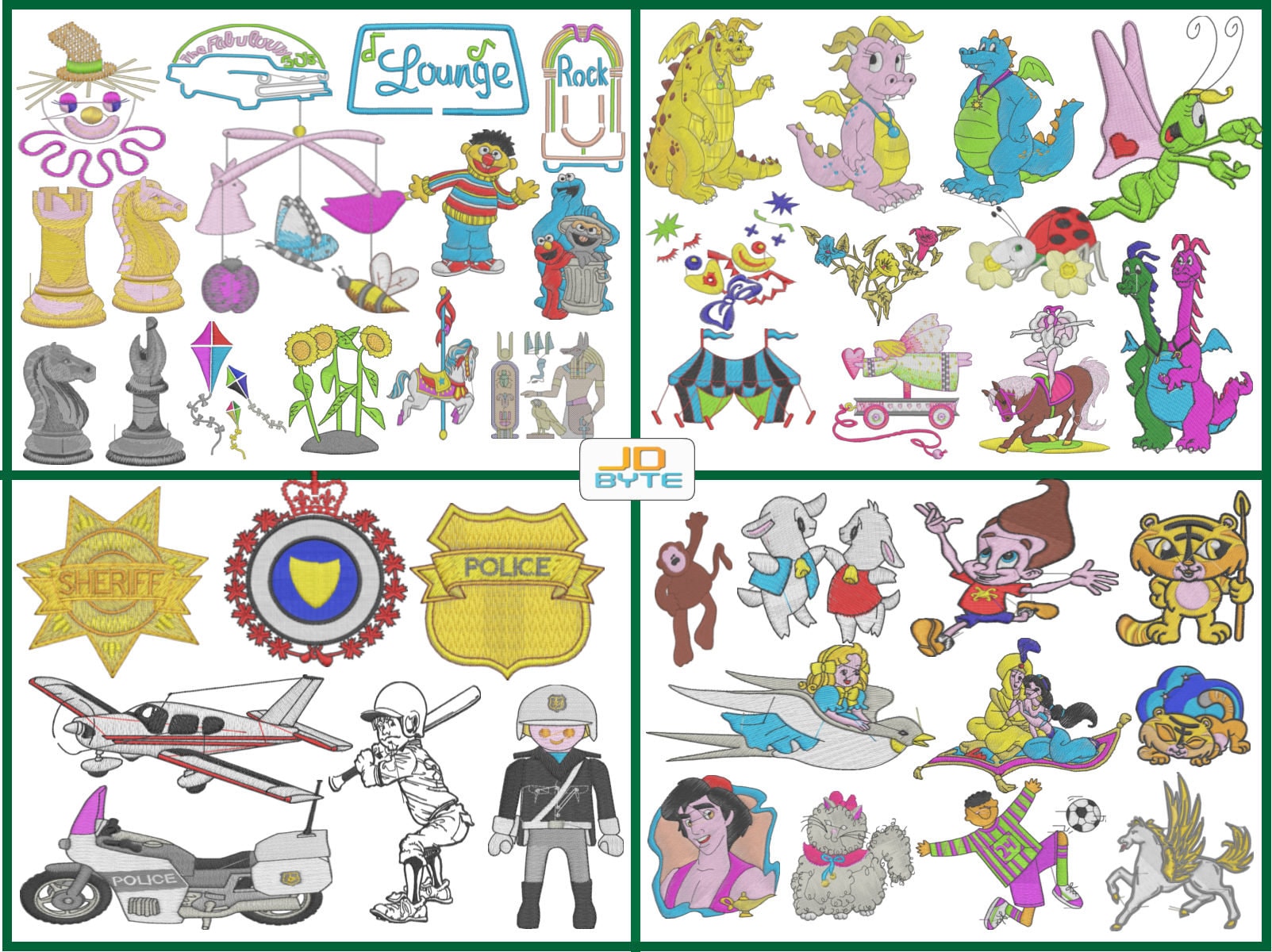 180,000 JANOME Machine Embroidery Designs Collection: JEF Format ...