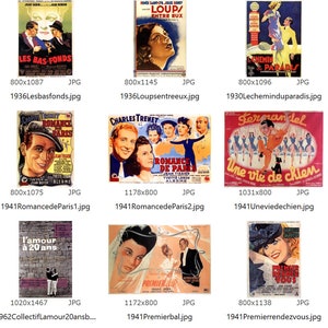 Vintage French Film Movie Poster Collection DOWNLOAD - Etsy