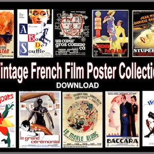 Vintage French Film Movie Poster Collection DOWNLOAD - Etsy