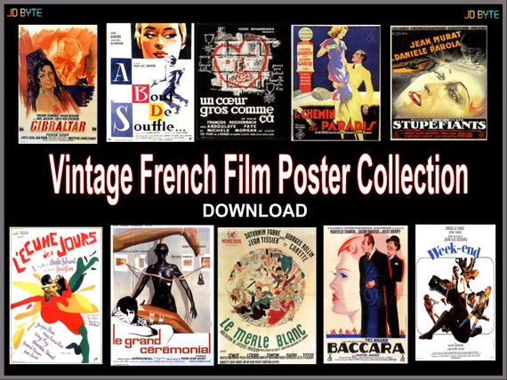 Vintage French Film Movie Poster Collection DOWNLOAD | Etsy UK