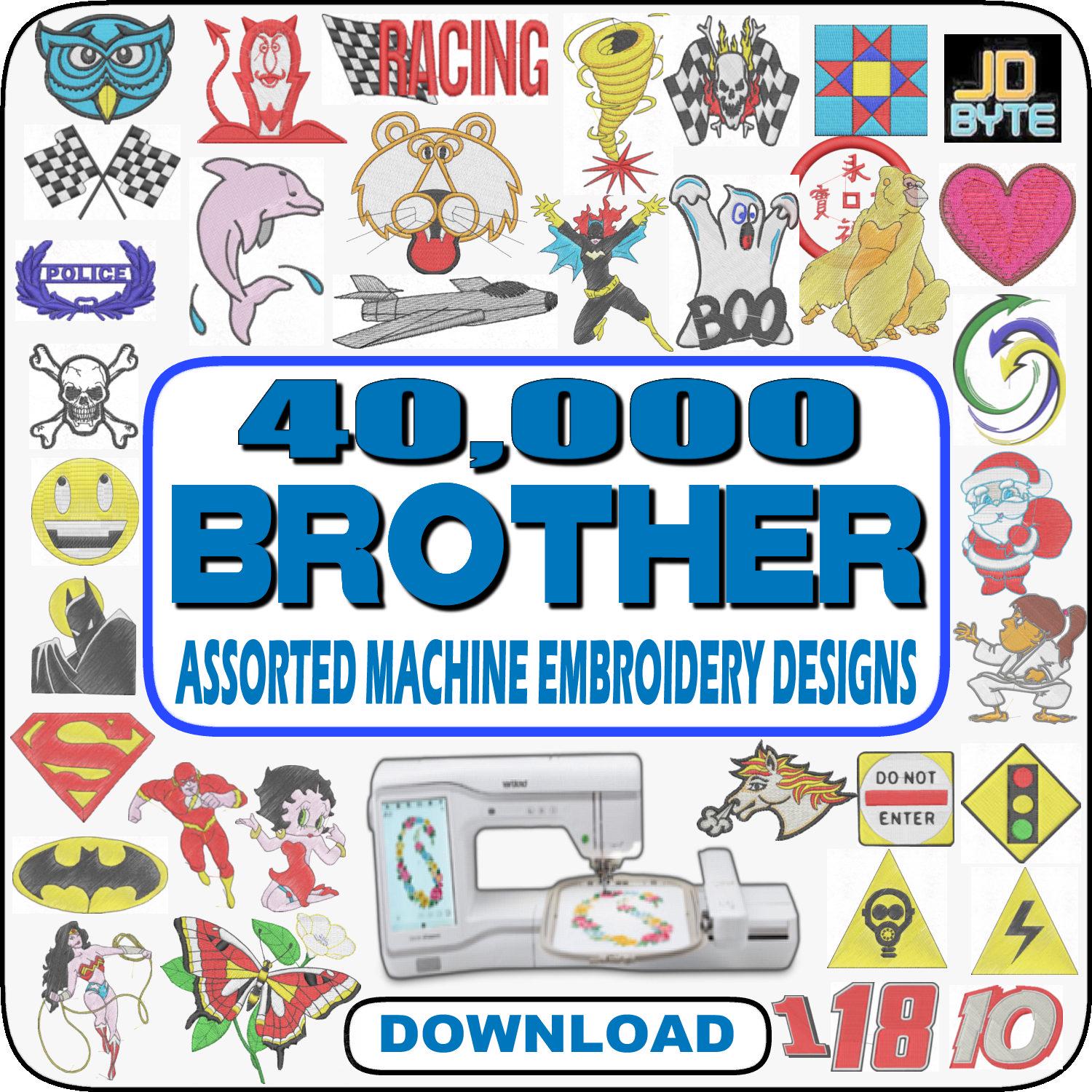 40,000 EMBROIDERY DESIGNS for Brother, Baby Lock & Bernina Machines ...