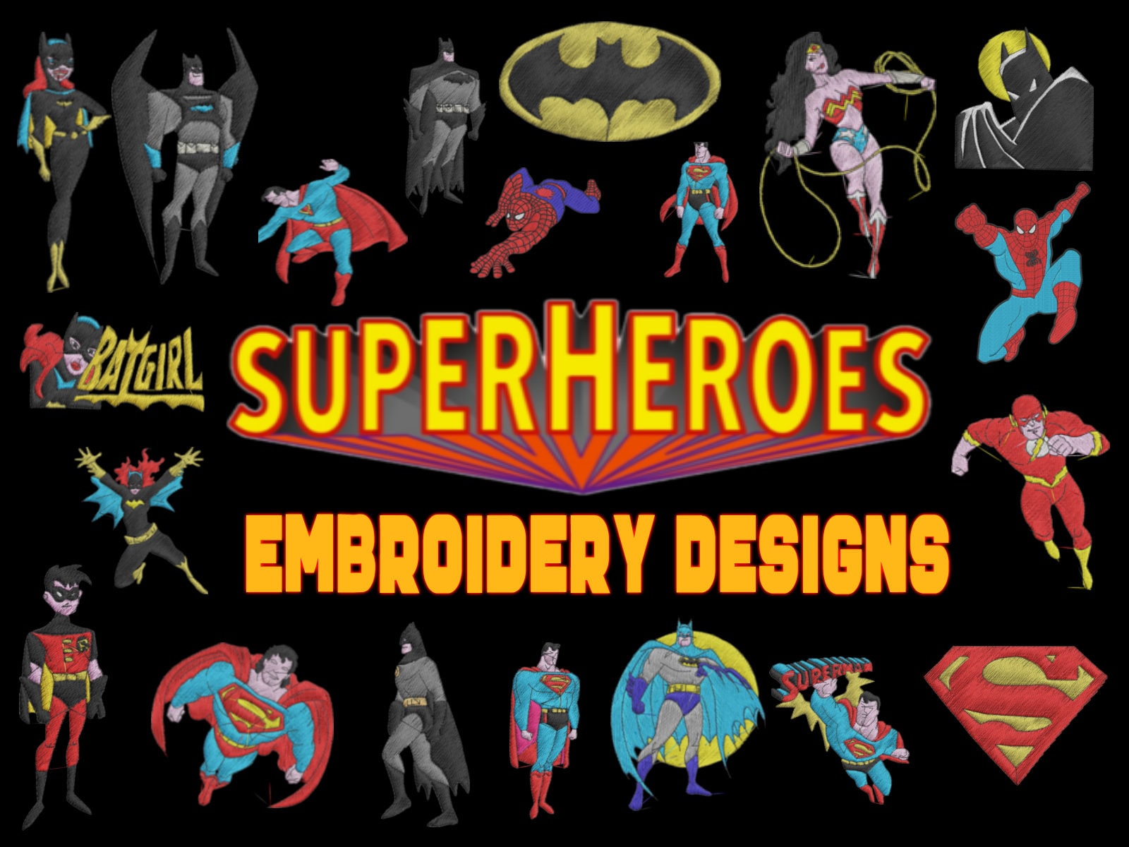 20 Superhero Characters Movie Embroidery Design Patterns PES - Etsy ...