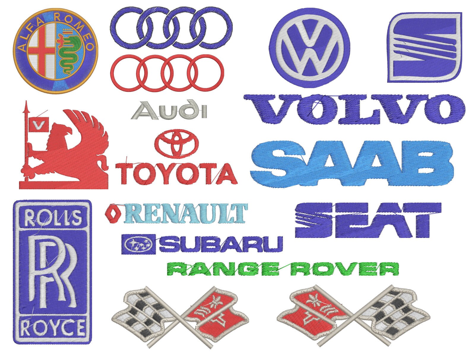98 MOTIFS DE BRODERIE DE VOITURE, insignes de vélo de véhicule ...