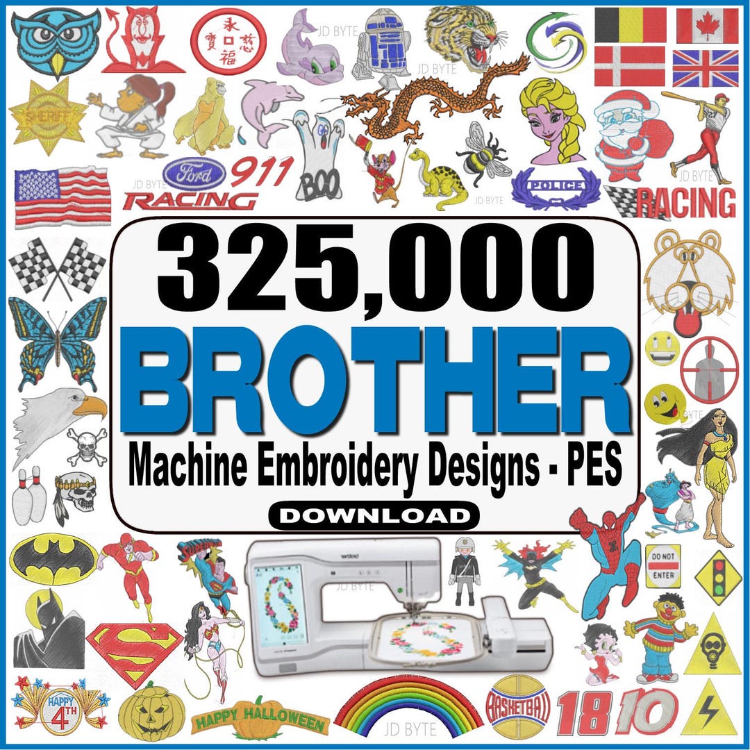 325,000 BROTHER Machine Embroidery Designs: PES Format (download) - Etsy